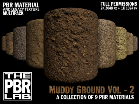 Second Life Marketplace - The PBR Lab - Muddy Ground Vol 2 Multipack
